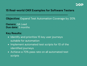 15 Real-world OKR Examples for Software Testers - JOP